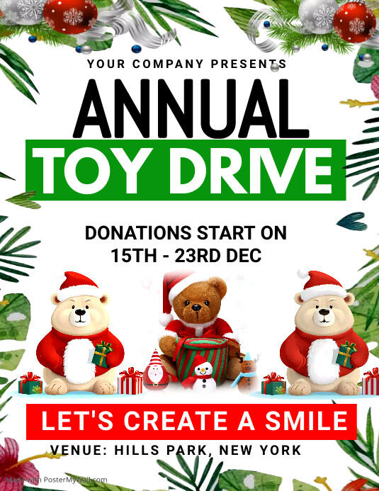 Copy of Christmas, toy drive, charity event | PosterMyWall