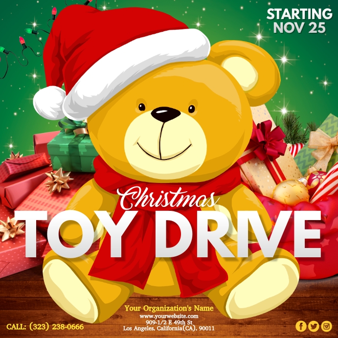 Christmas, Toy Drive Template | PosterMyWall