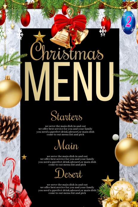 christmas,christmas menu poster (1) Template | PosterMyWall