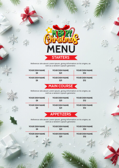 Christmas,Christmas retail,menu Template | PosterMyWall