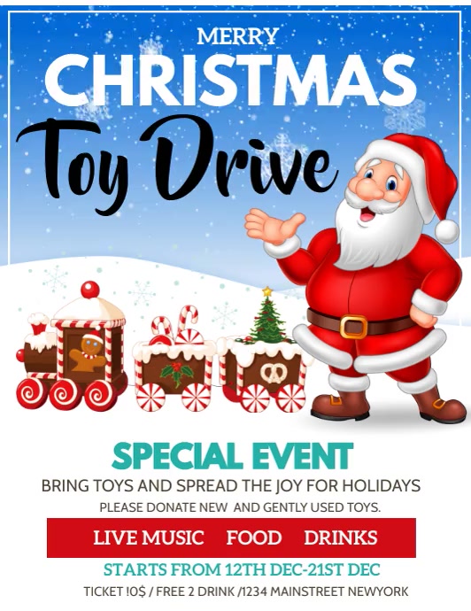 Copy of Christmas ,Christmas holiday toy drive | PosterMyWall