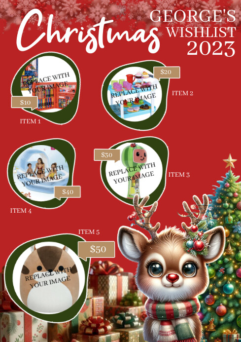 CHRISTMAS 2023 WISH LIST TEMPLATE DESIGN | PosterMyWall