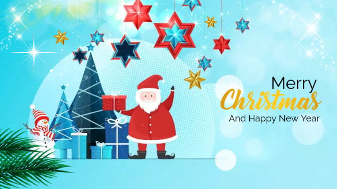 Christmas and Happy new year YouTube Cover ph Template | PosterMyWall