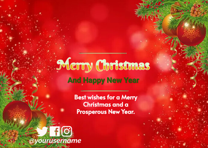 Christmas and New Year Card Template | PosterMyWall