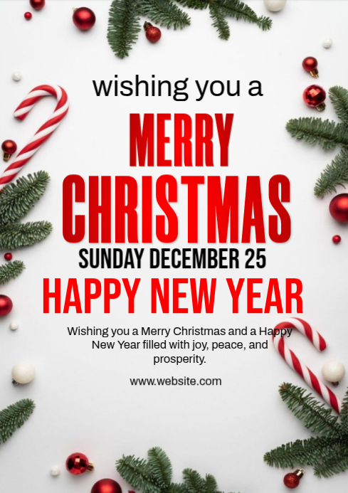 Plantilla de christmas and new year frame background | PosterMyWall