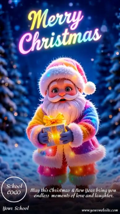 Plantilla de Christmas and New Year free editable template for schools ...