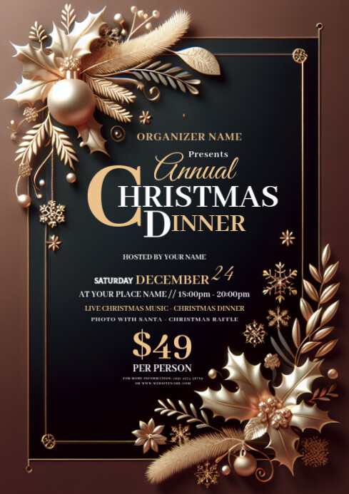 Christmas Annual Dinner Flyer Template | PosterMyWall