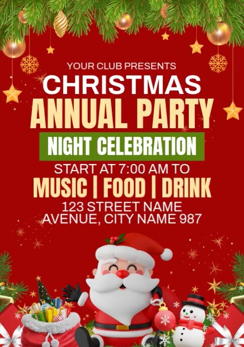 Plantilla de Christmas Annual Party | PosterMyWall