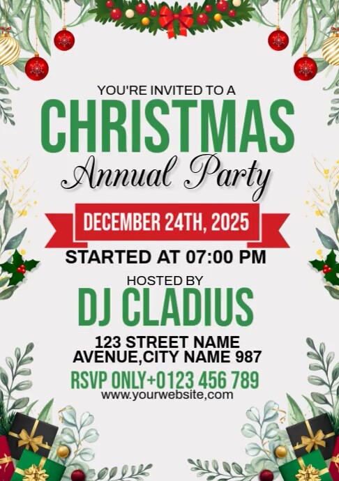 Christmas Annual Party Template | PosterMyWall