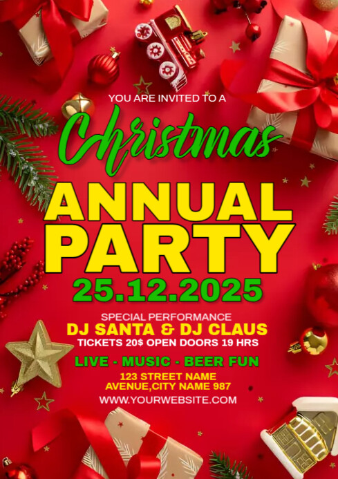 Christmas Annual Party Template | PosterMyWall