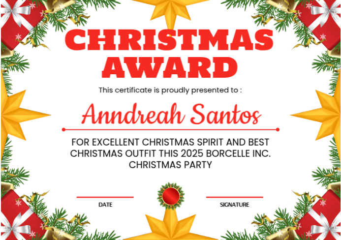 Christmas Award Certificate Template | PosterMyWall
