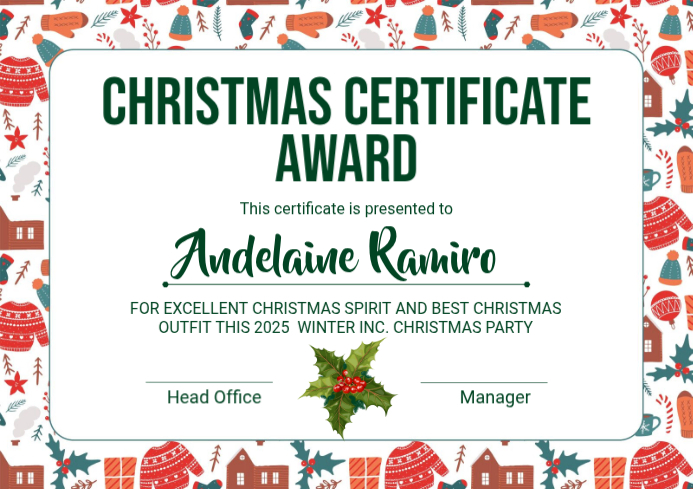 Christmas Award Certificate Template | PosterMyWall