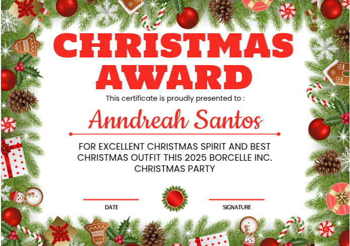 Christmas Award Certificate Template | PosterMyWall