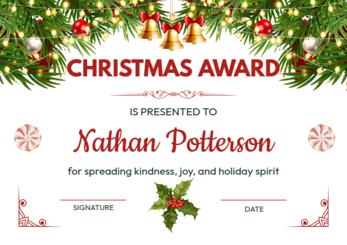 Christmas Award Template | PosterMyWall
