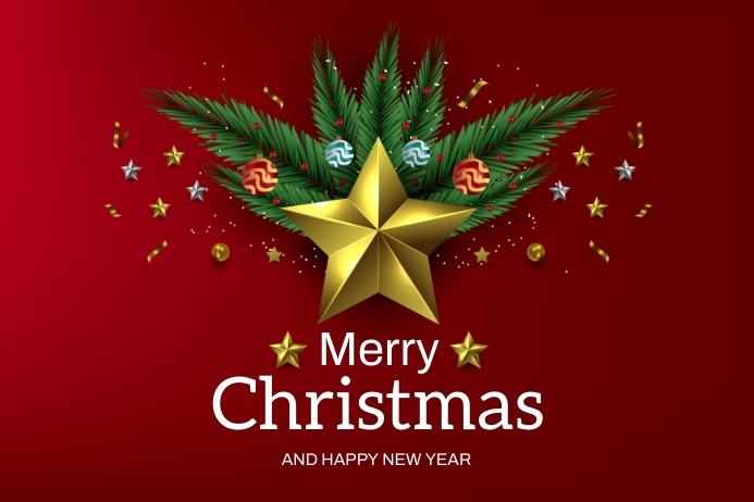 Christmas background and a golden star Template | PosterMyWall