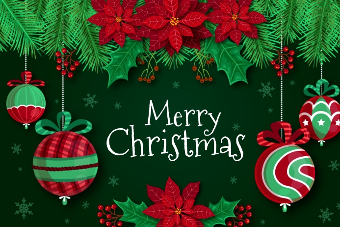 Christmas background in flat design Template | PosterMyWall