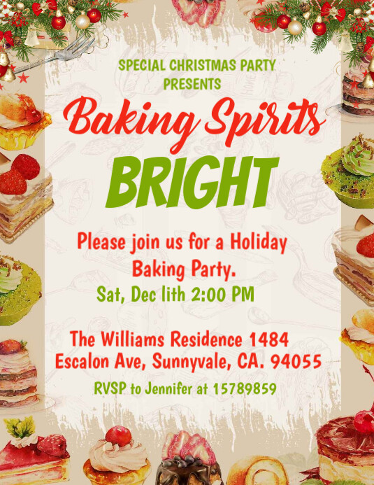 Christmas Baking Invitation Template | PosterMyWall