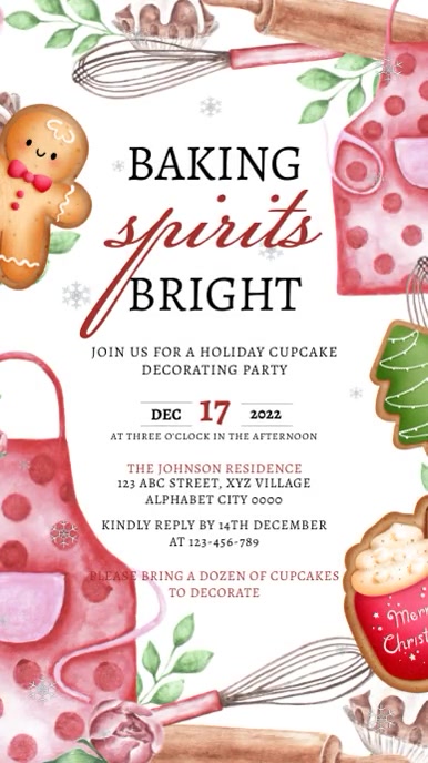 Christmas Baking Invitation Template | PosterMyWall