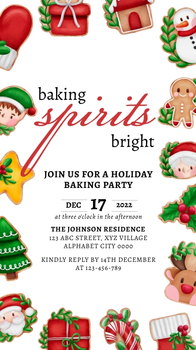 Christmas Baking Party Invitation Template | PosterMyWall