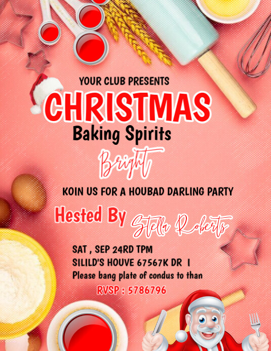 Christmas Baking Party Invitation Template | PosterMyWall