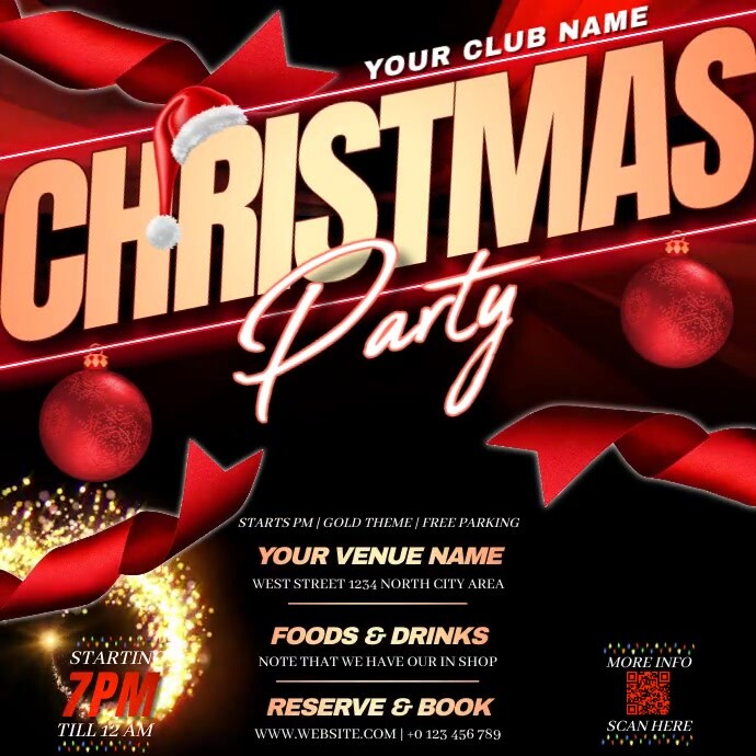 christmas bar party night Template | PosterMyWall
