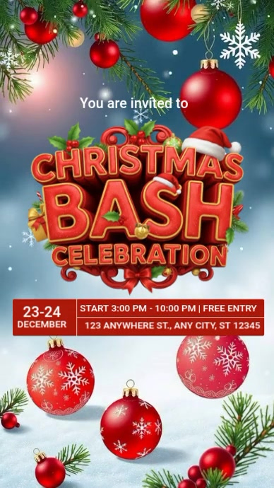 Christmas Bash Celebration Template | PosterMyWall