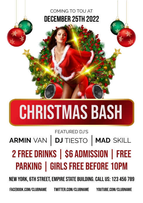 Christmas bash party Template | PosterMyWall