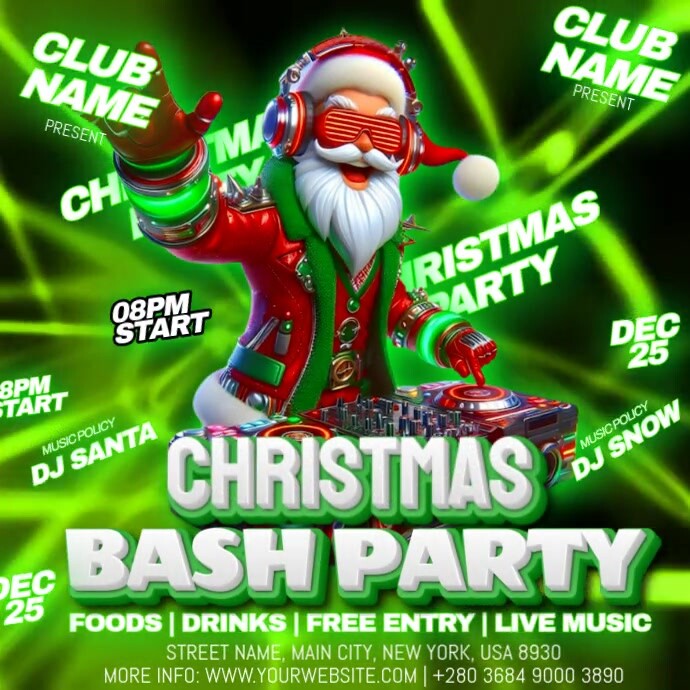 Christmas Bash Party Template | PosterMyWall