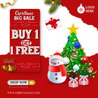 Red Christmas Sale Post Template | PosterMyWall