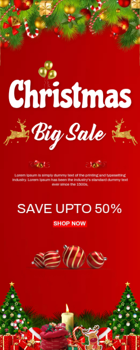Christmas big sale advertisement banner Template | PosterMyWall