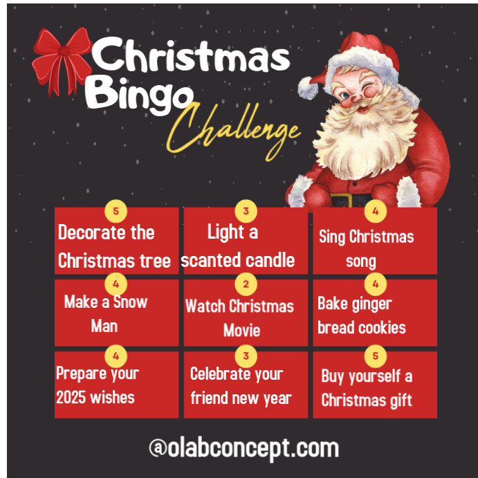 Christmas bingo challenge Template | PosterMyWall
