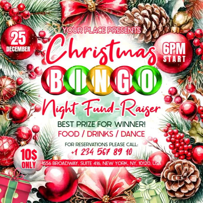 Christmas Bingo Template | PosterMyWall