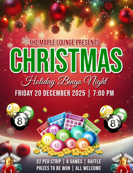 Christmas Bingo Night Template | PosterMyWall