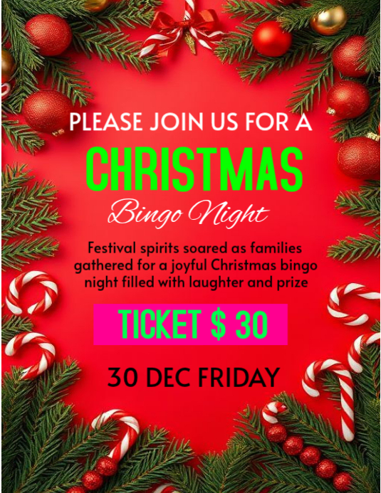 Christmas Bingo Night Template | PosterMyWall