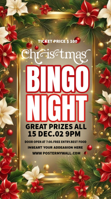 Christmas Bingo Night Template | PosterMyWall