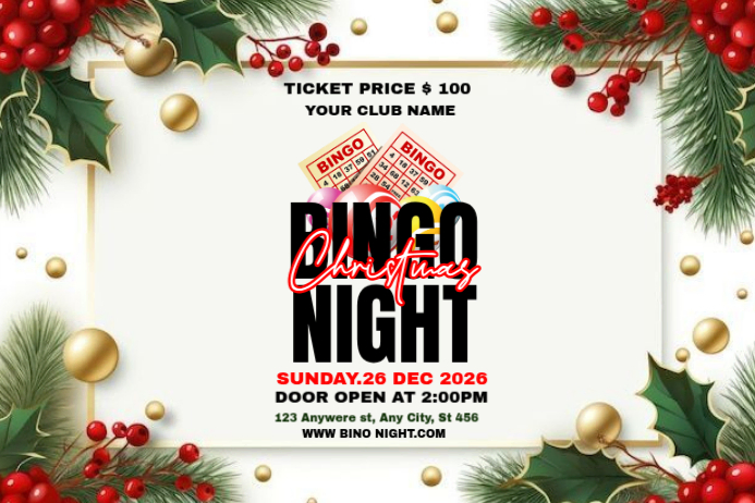 Christmas Bingo Night Template | PosterMyWall