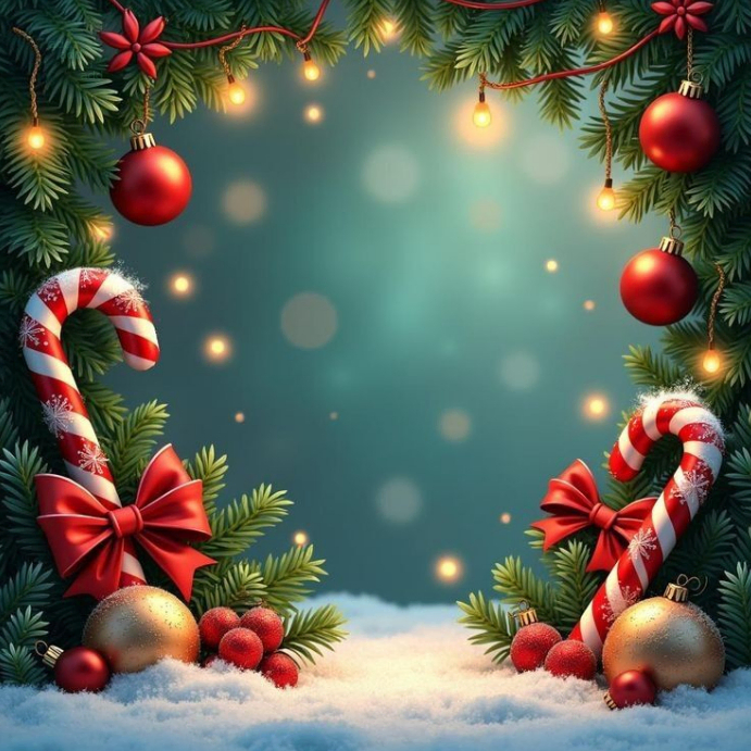 Christmas border frame with candy canes Template | PosterMyWall