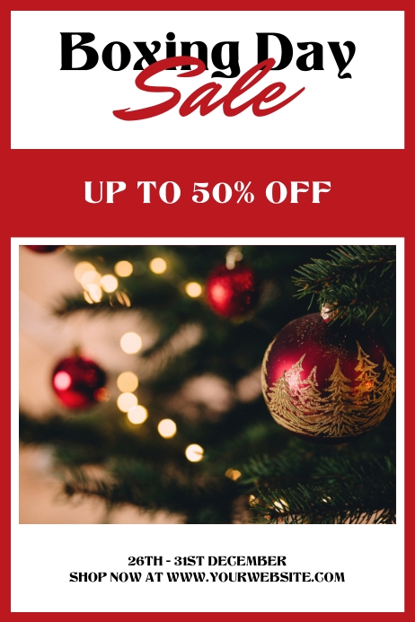 Christmas Boxing Day Sale Poster Template | PosterMyWall