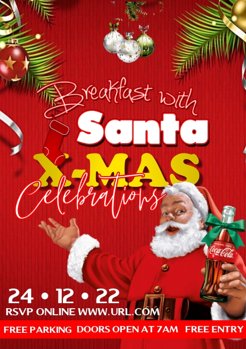 Christmas breakfast with santa Template | PosterMyWall