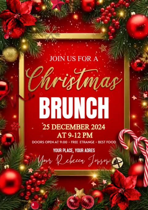 Christmas Brunch A2 Template | PosterMyWall