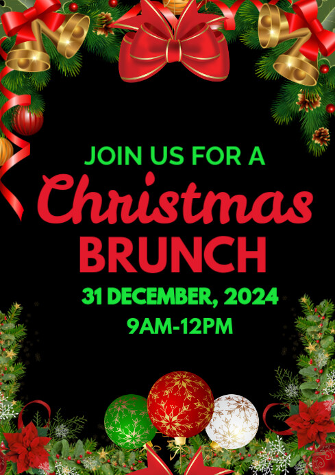 Christmas Brunch A2 Template | PosterMyWall