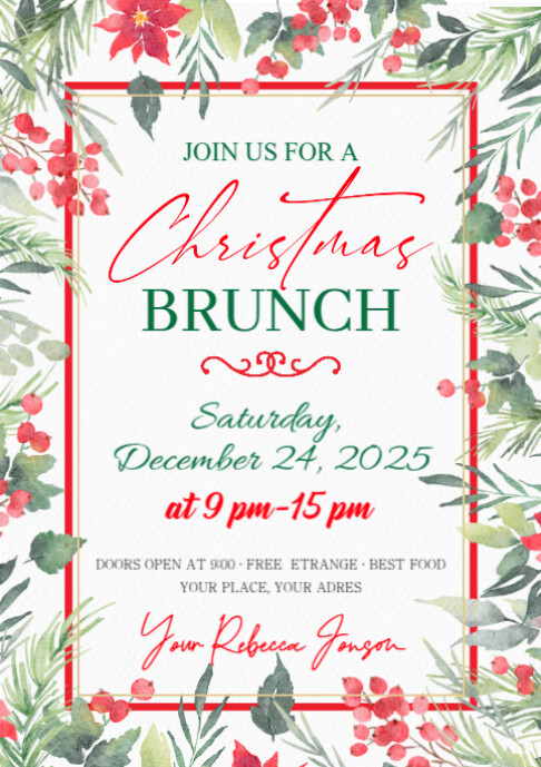 Christmas Brunch Template | PosterMyWall