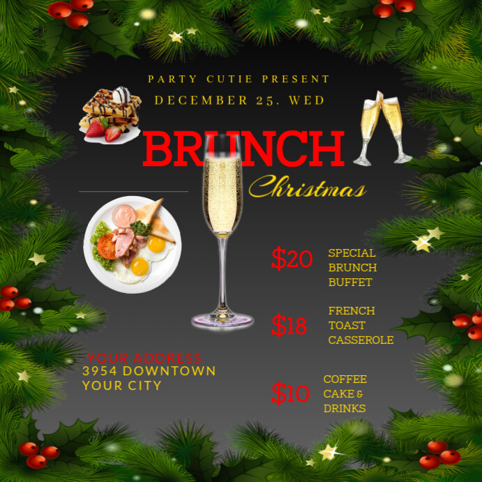 CHRISTMAS BRUNCH Template | PosterMyWall