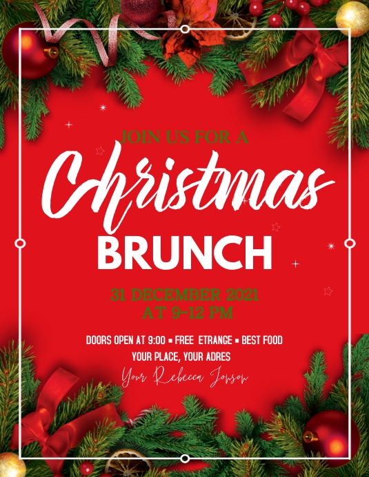 Christmas Brunch Flyer Template Postermywall