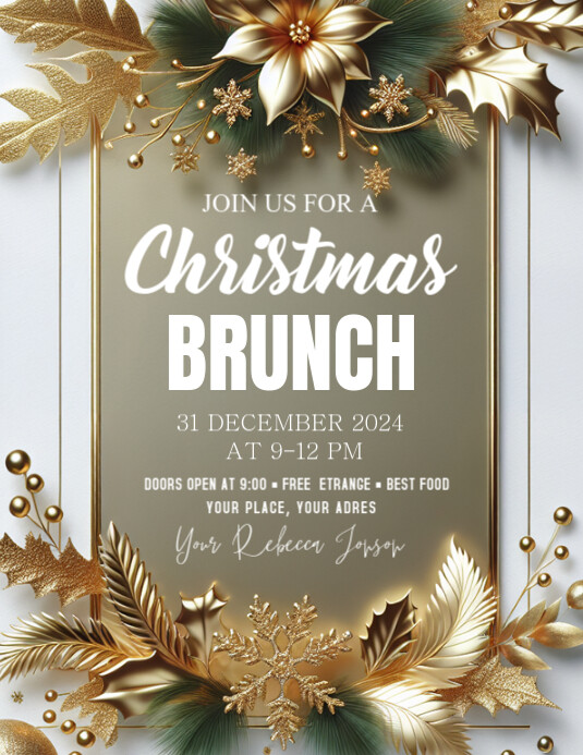 Christmas Brunch Flyer Template Postermywall