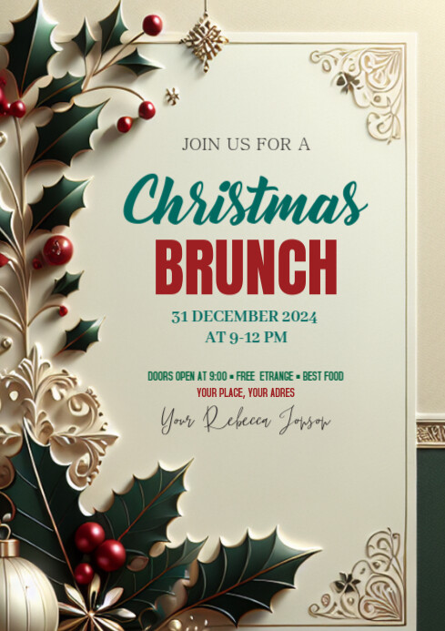 Christmas brunch Flyer Template | PosterMyWall