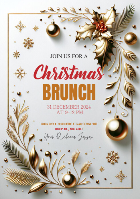 Christmas brunch Flyer Template | PosterMyWall