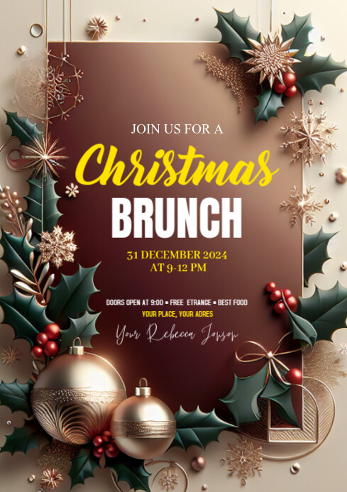 Christmas brunch Flyer Template | PosterMyWall