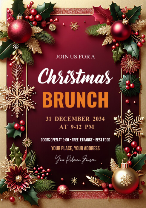 Christmas brunch Flyer Template | PosterMyWall