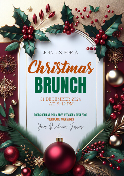 Christmas brunch Flyer Template | PosterMyWall